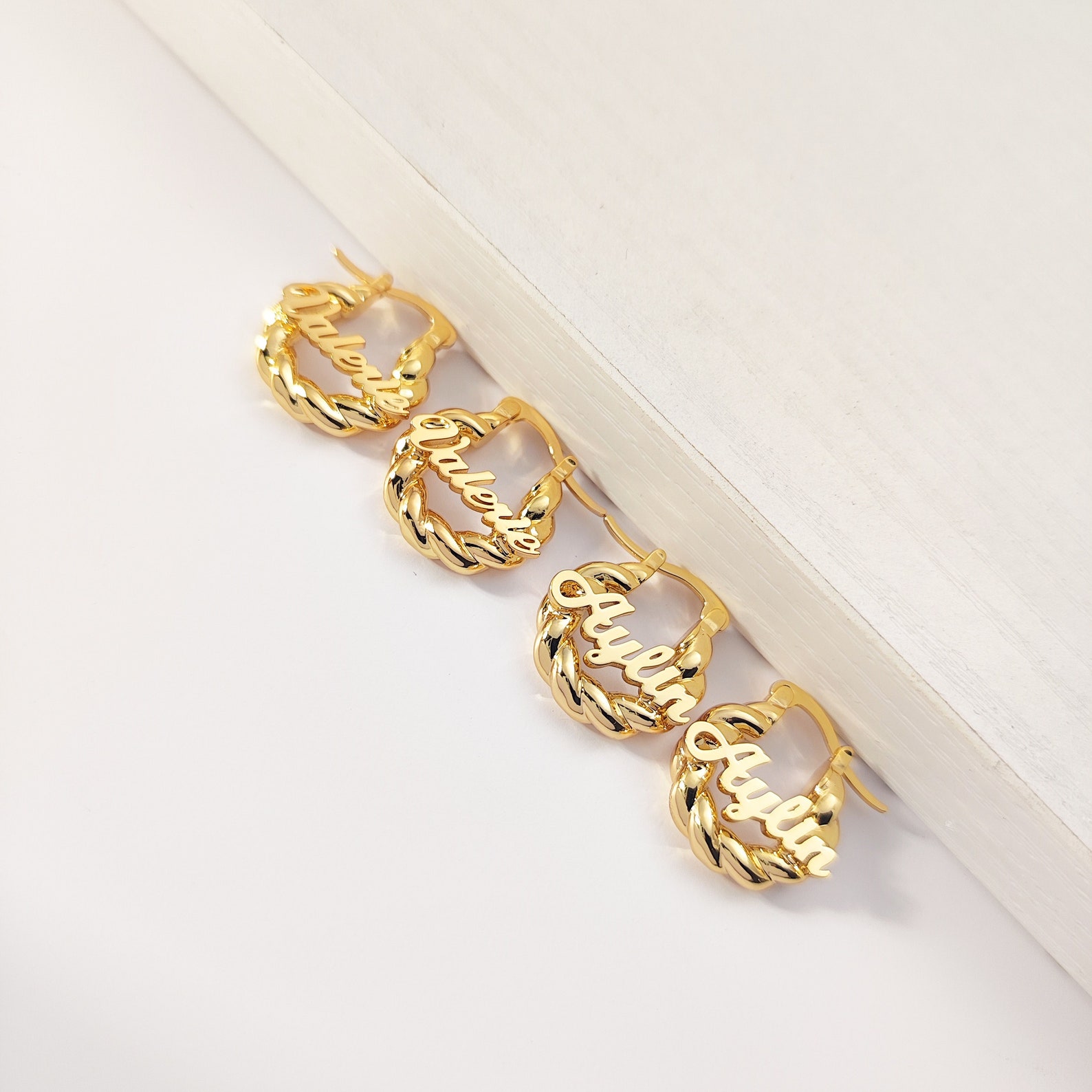 Custom Baby Earrings, Kids Name Earrings, Gold Name Earrings, Hoop Name ...