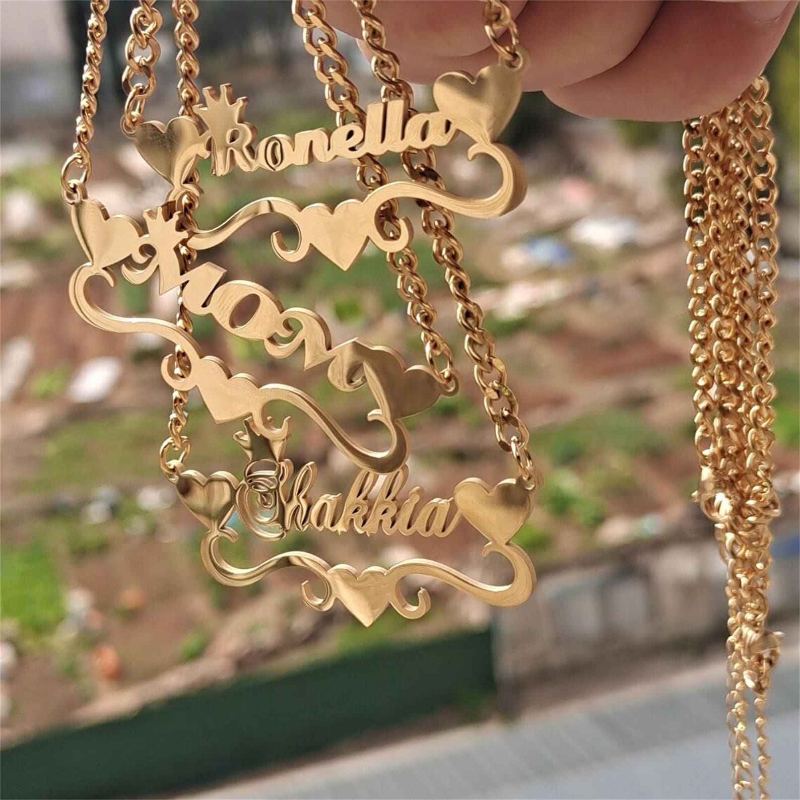 Custom Made Name Necklace for Women, Crown Nameplate Necklace, Name ...