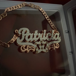 Real 18K Gold Filled Custom Name Necklace, Birthstone Nameplate, Name ...