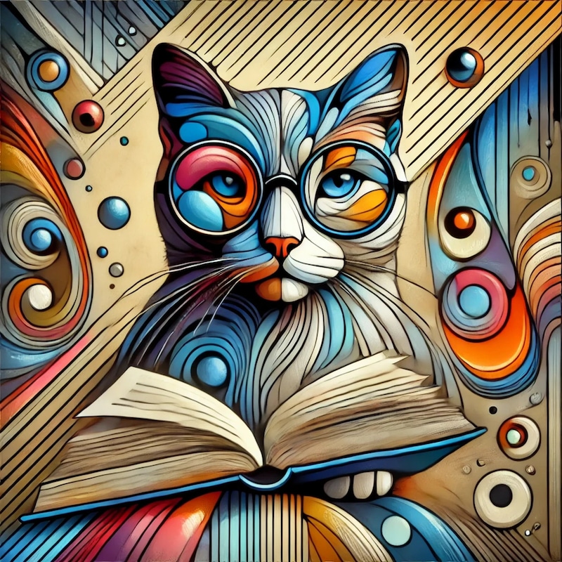 Abstract Cat Art - Etsy