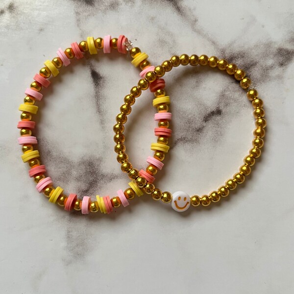 Lemonade Clay Bead Bracelet - Etsy UK