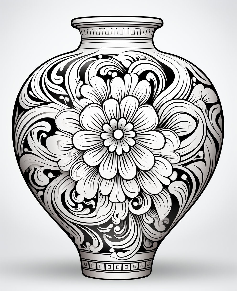 Mandala Vase Delights: A Coloring Journey of Harmonious Patterns50 ...