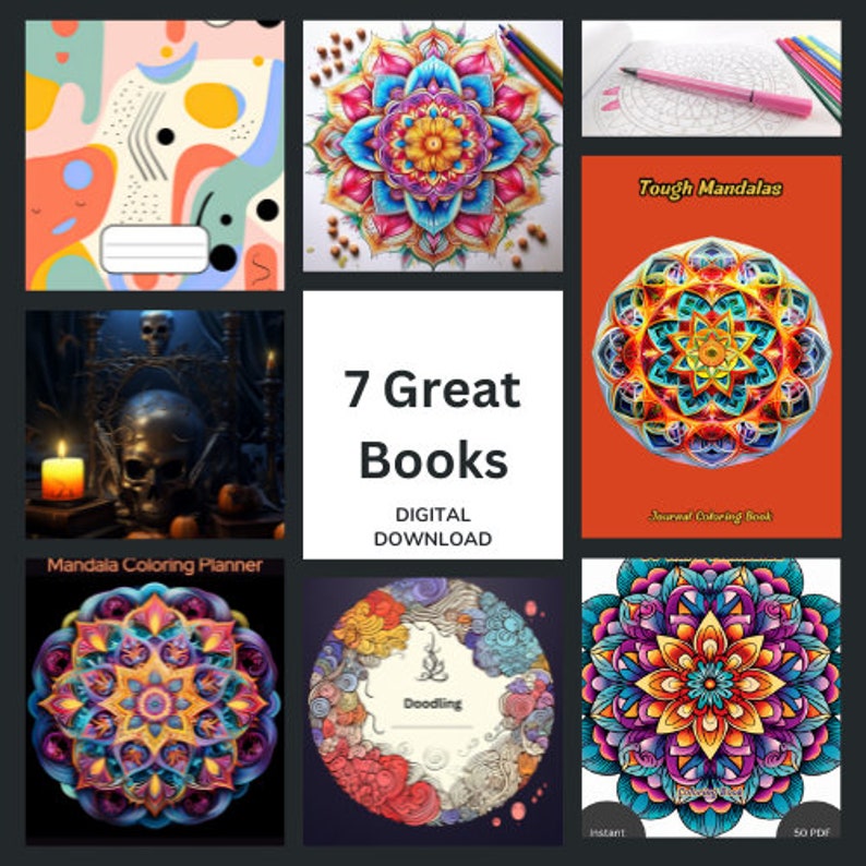 Mandala Doodle Coloring Book Bundle - Etsy