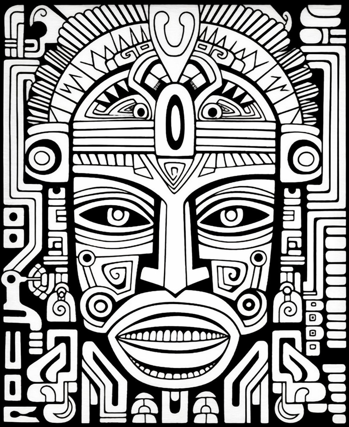 Aztec Coloring Book 1 - Etsy