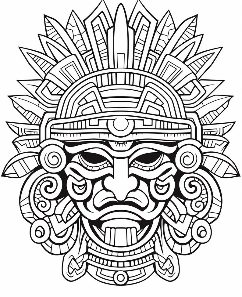 Aztec Coloring Book 1 - Etsy