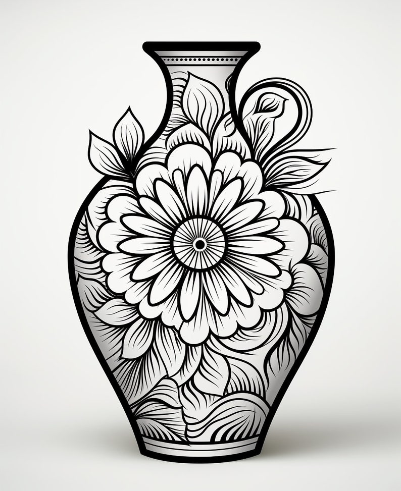 Mandala Vase Delights: A Coloring Journey of Harmonious Patterns50 ...