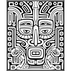 Mayan Art Coloring Book - 50 Pages - Etsy