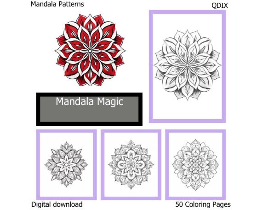 Mandala Magic: 50 Intricate Coloring Designs for Inner Peace - Etsy