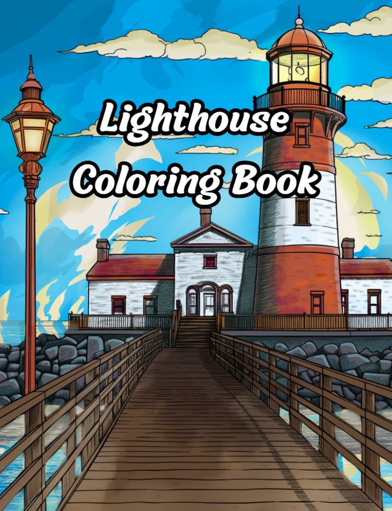 Lighthouse Coloring Book: A Coloring Adventure(50 Pages) - Etsy