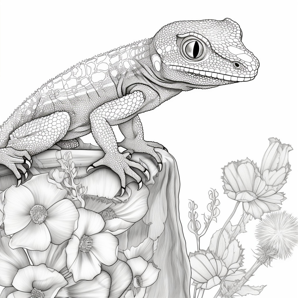 Gecko Coloring Book - Etsy