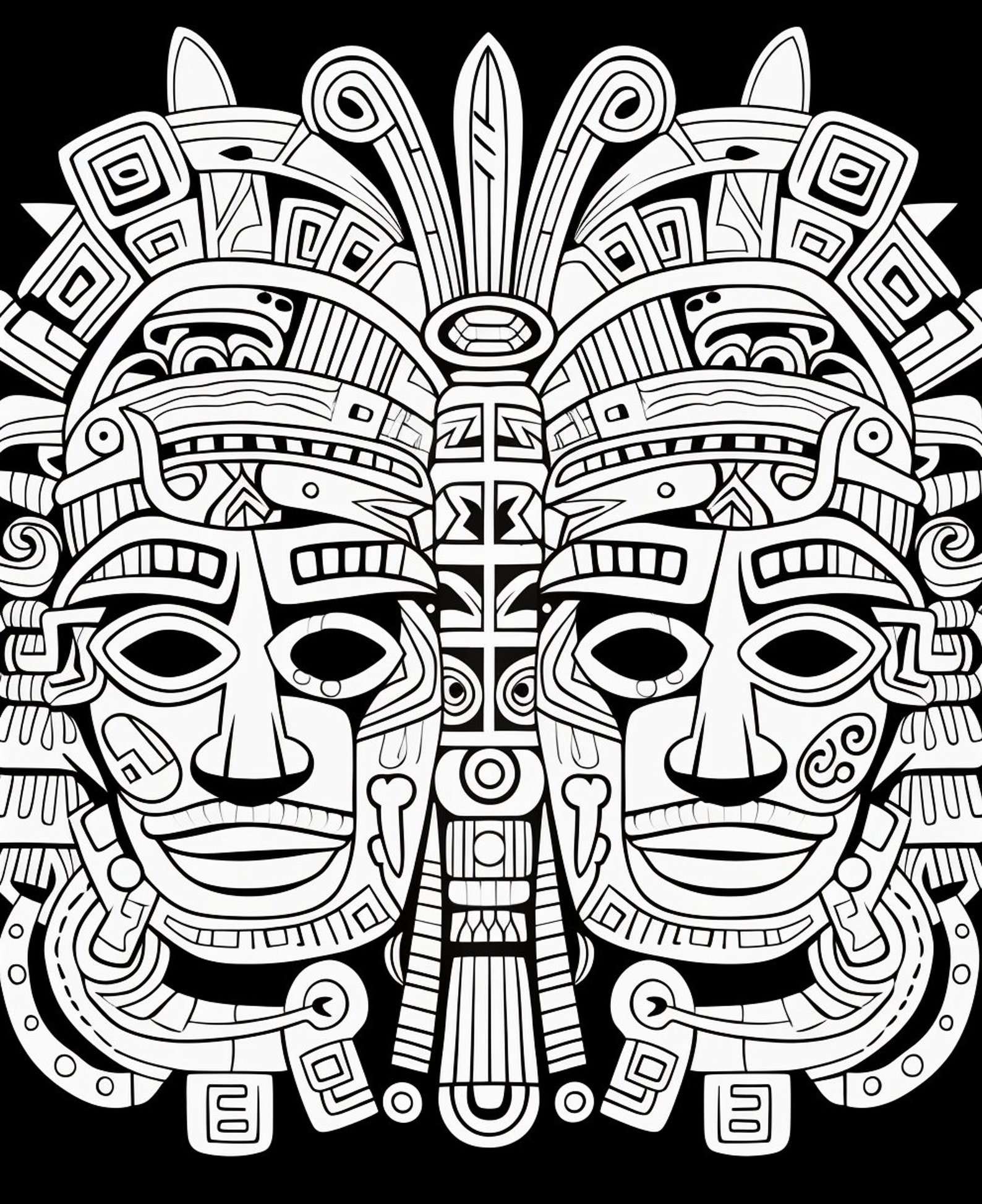 Aztec Coloring Book 1 - Etsy