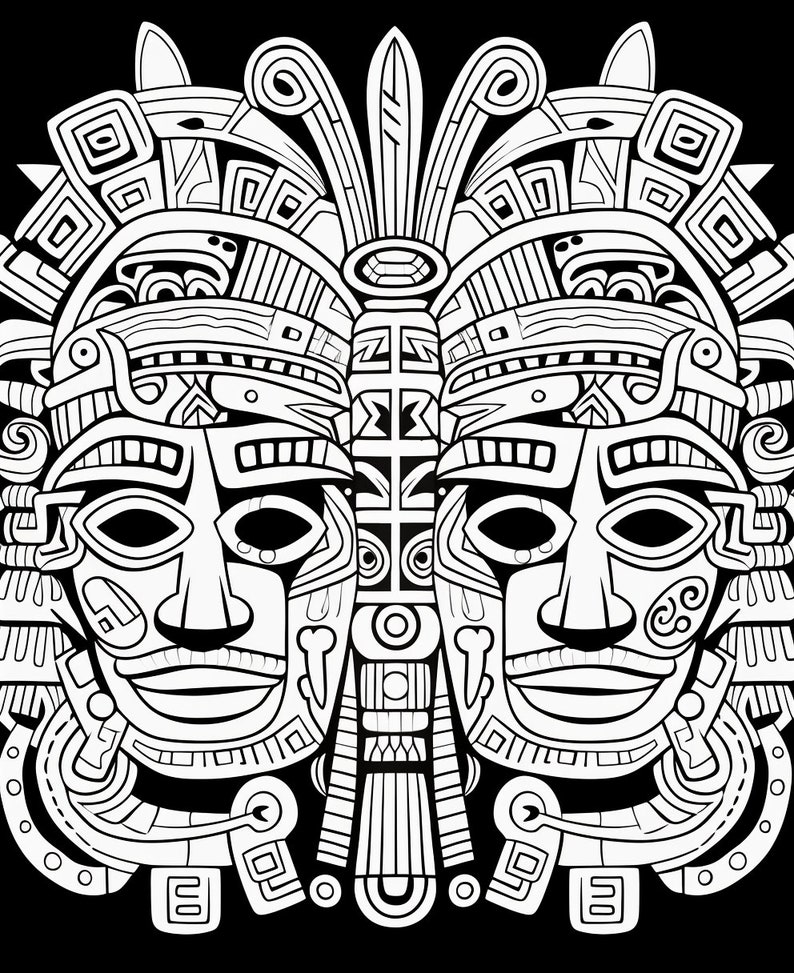 Aztec Coloring Book 1 - Etsy