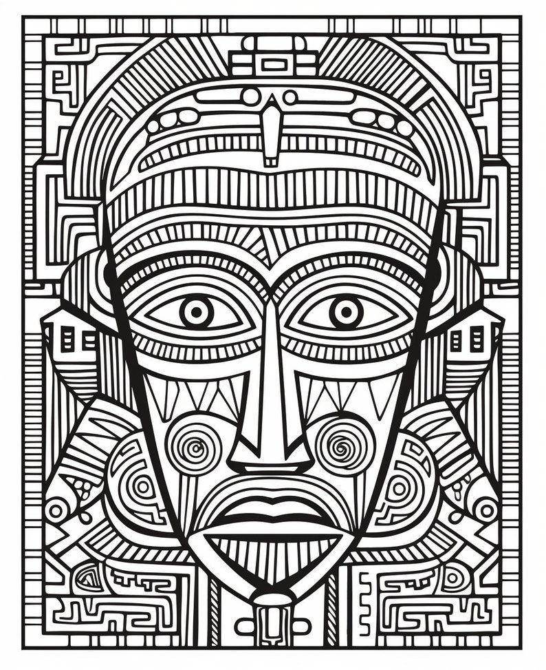 Celebrate Africa: African Art Coloring Book | 35 Pages - Etsy