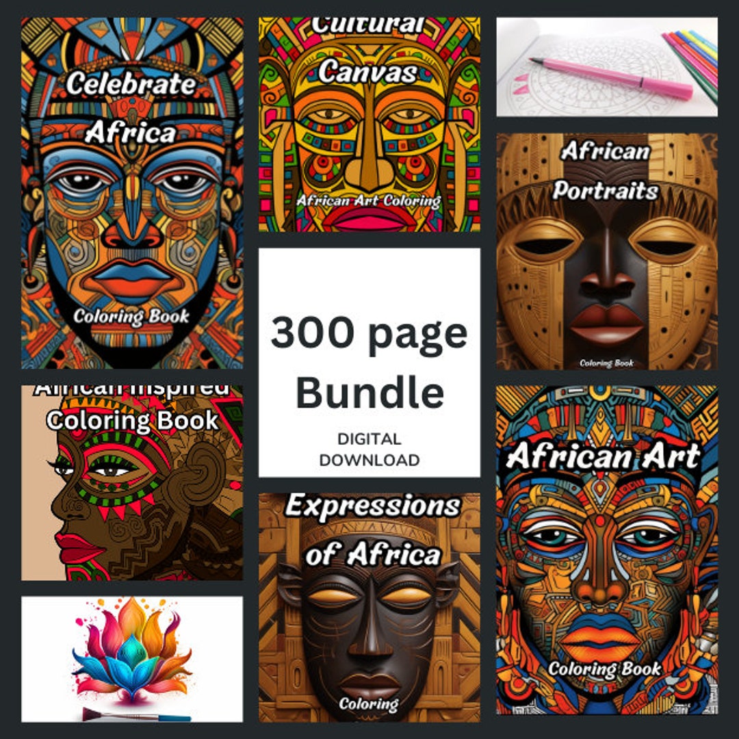 African Coloring Book Bundle: 300 Pages 6 Books - Etsy