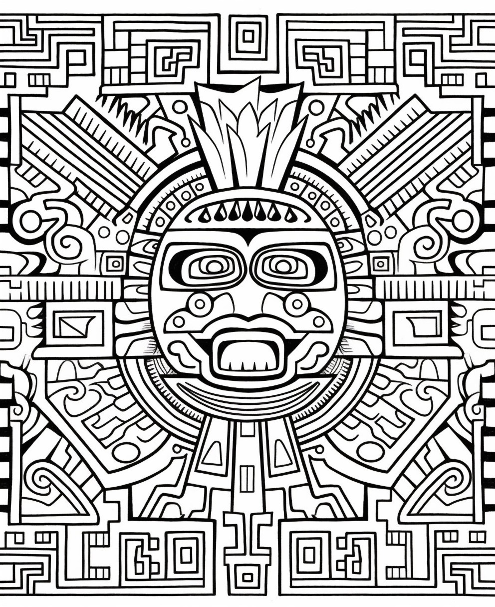 Aztec Coloring Book 2 - Etsy