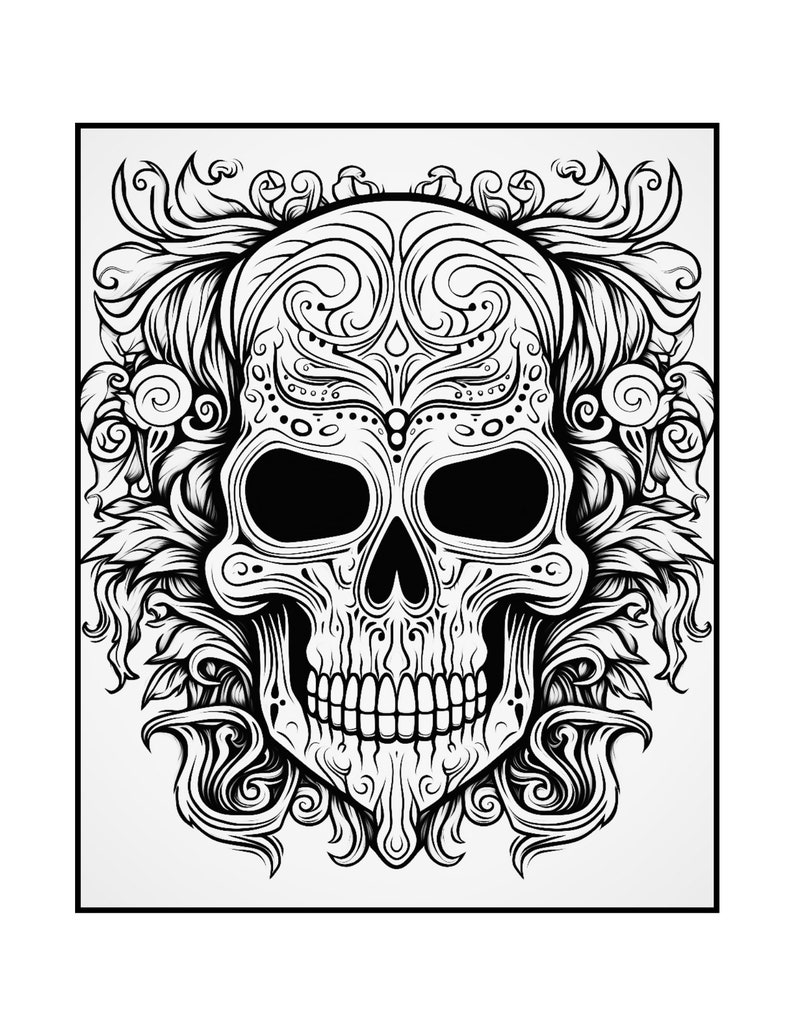 Skulls Coloring Book: A Coloring Journey of Eternal Elegance(50 Pages ...