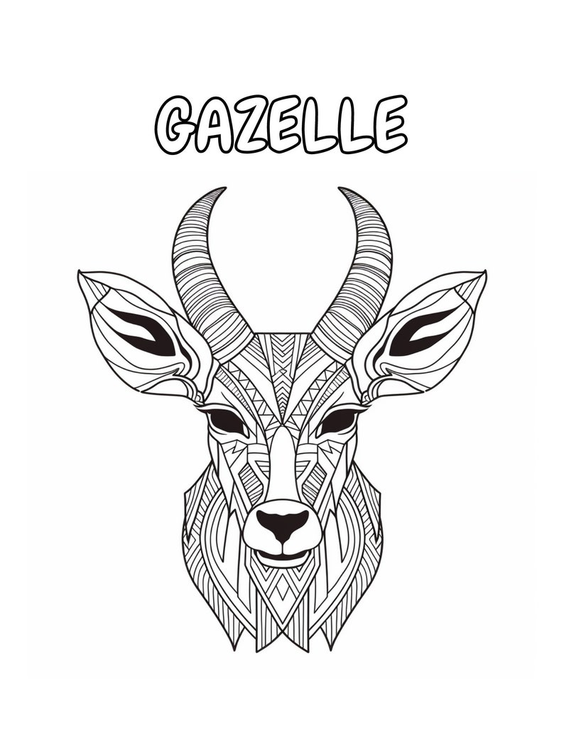 Wildlife Coloring: A Safari Through the Coloring Pages(50 Pages) - Etsy