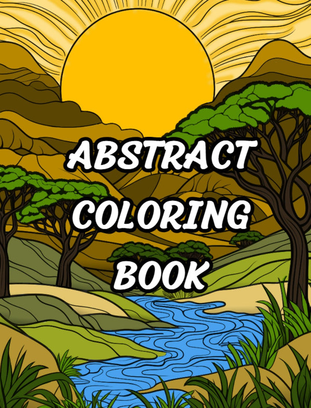 Abstract: Coloring Book(50 Pages) - Etsy