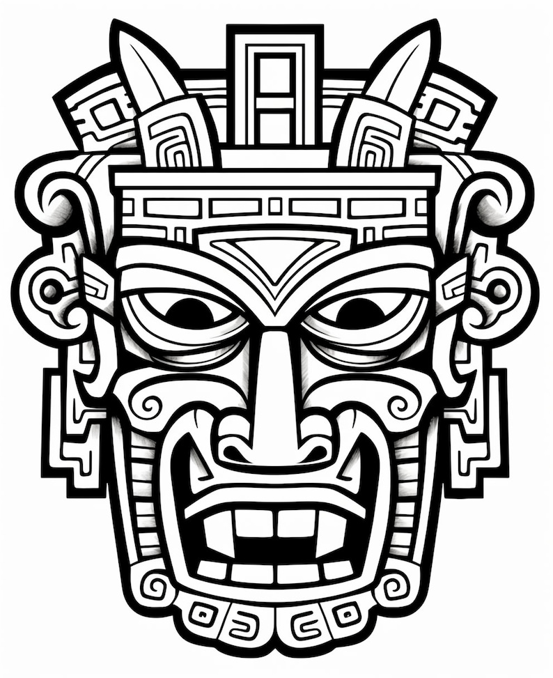 Aztec Coloring Book 1 - Etsy