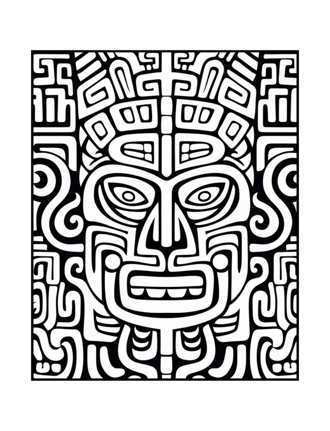 Mayan Art Coloring Book - 50 Pages - Etsy