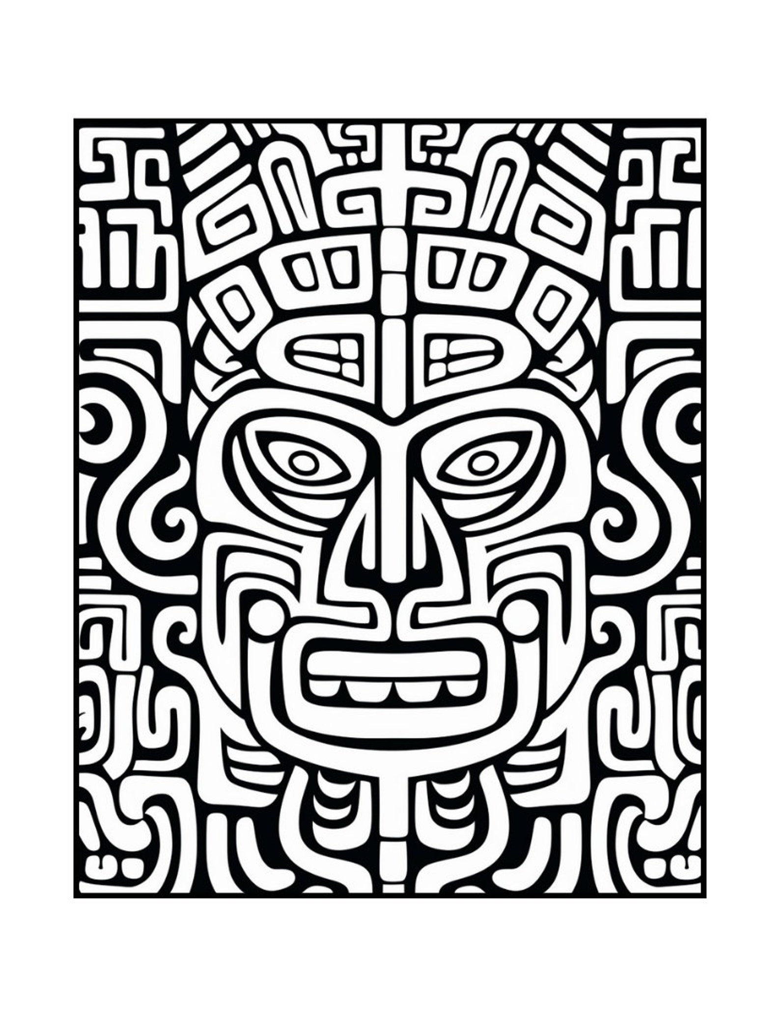 Mayan Art Coloring Book - 50 Pages - Etsy