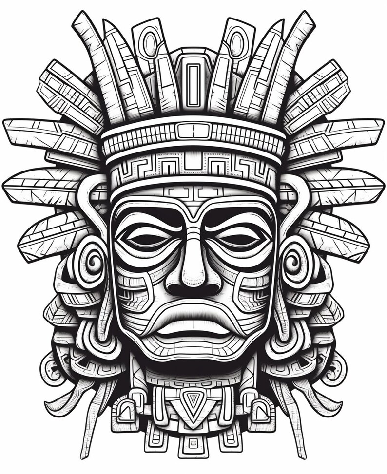 Aztec Coloring Book 2 - Etsy
