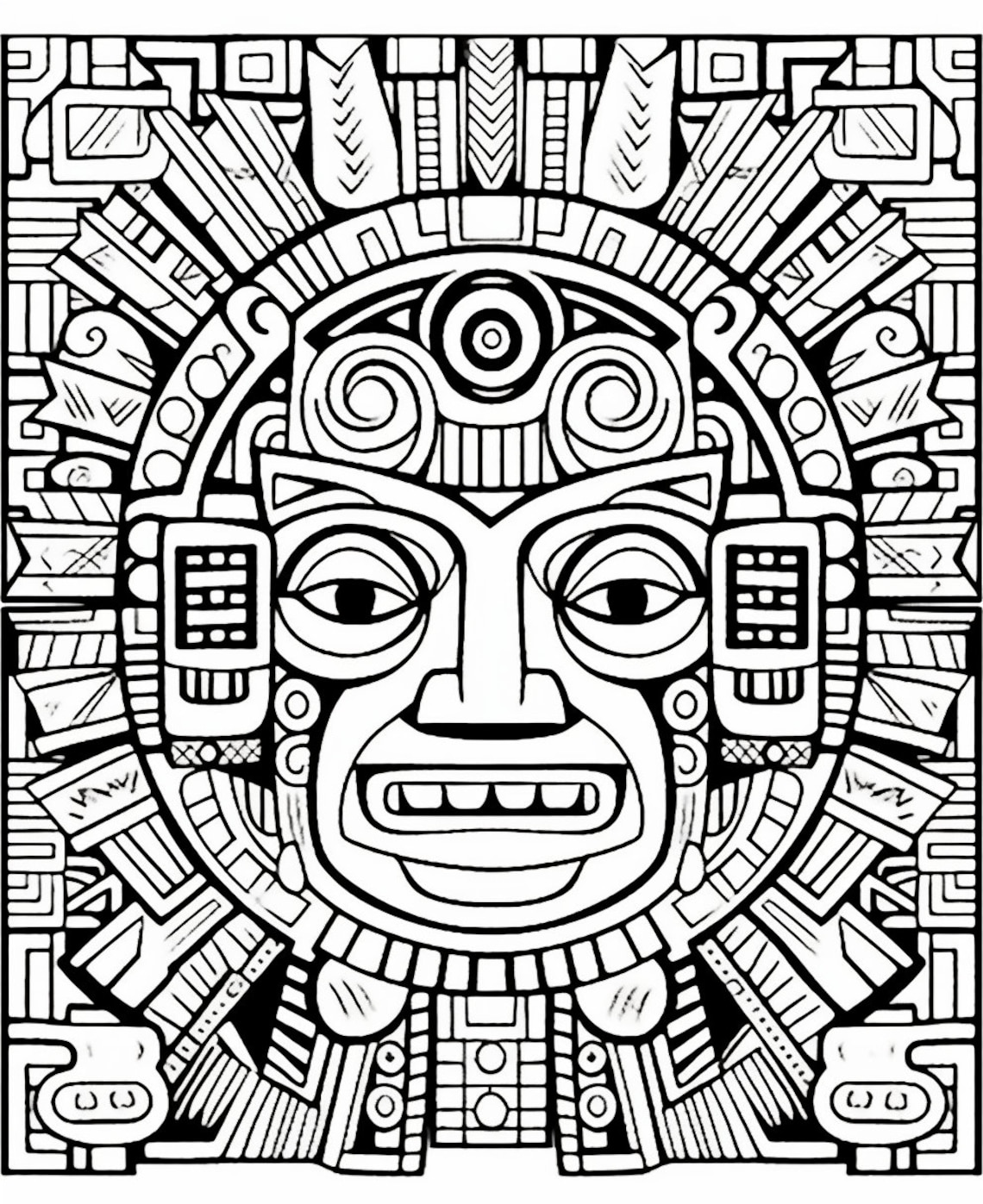 Aztec Coloring Book 1 - Etsy