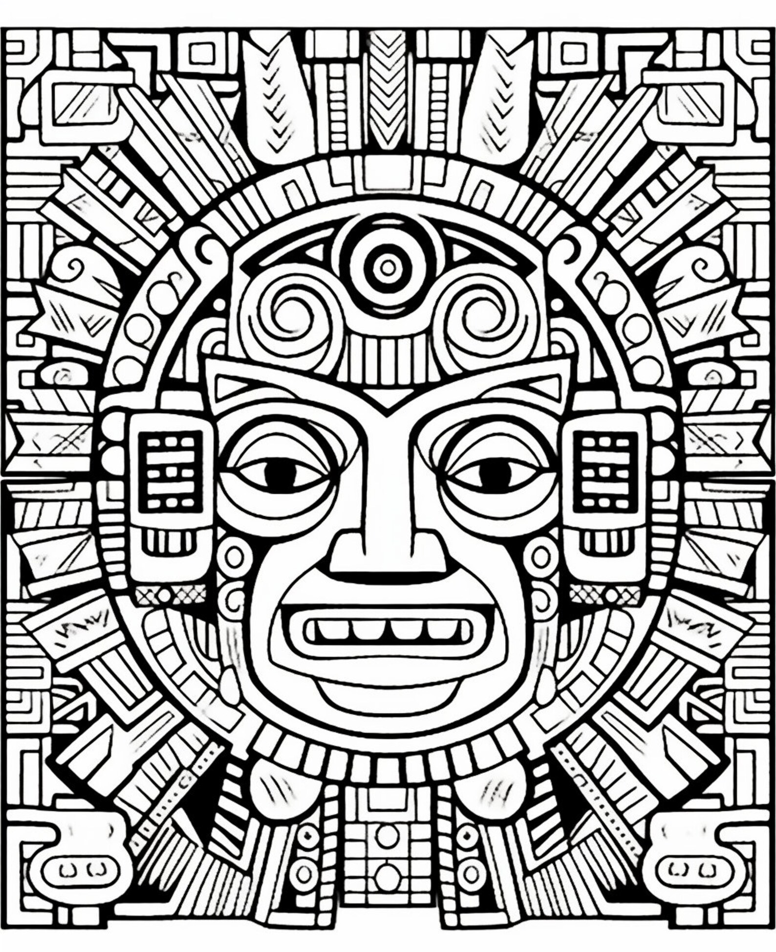 Aztec Coloring Book 1 - Etsy