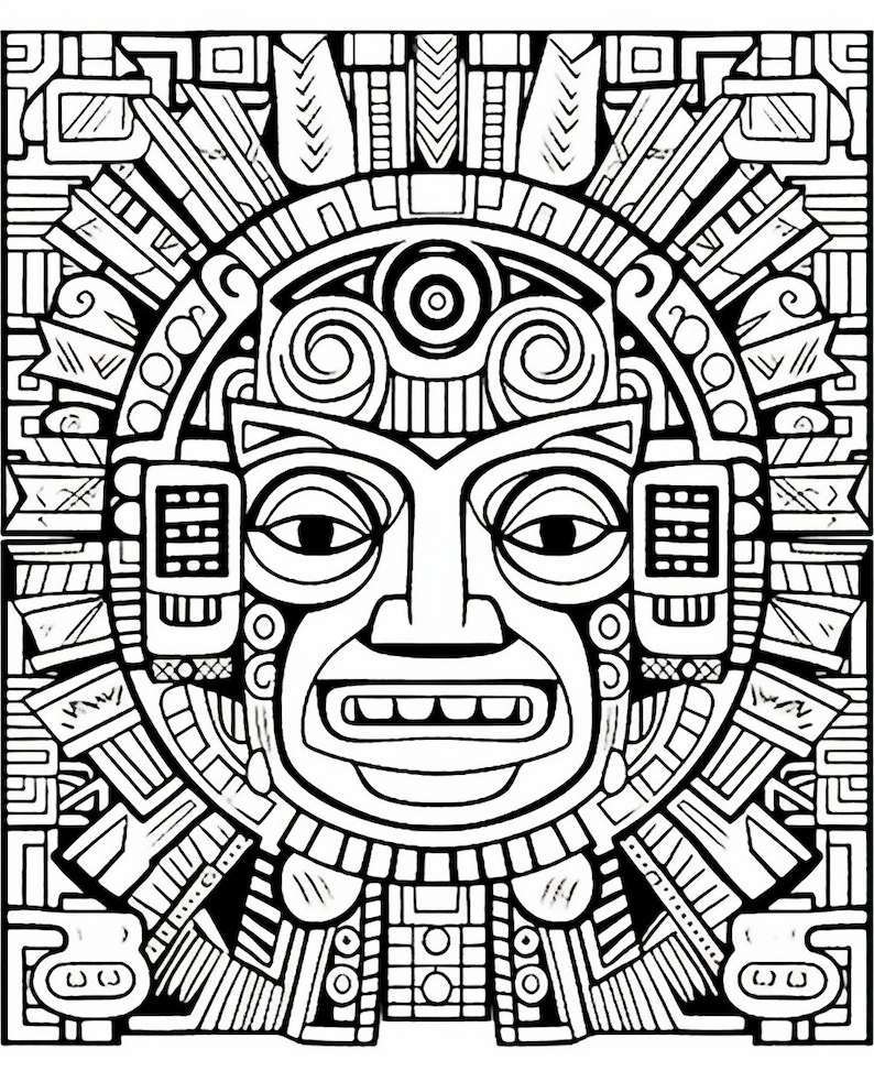 Aztec Coloring Book 1 - Etsy