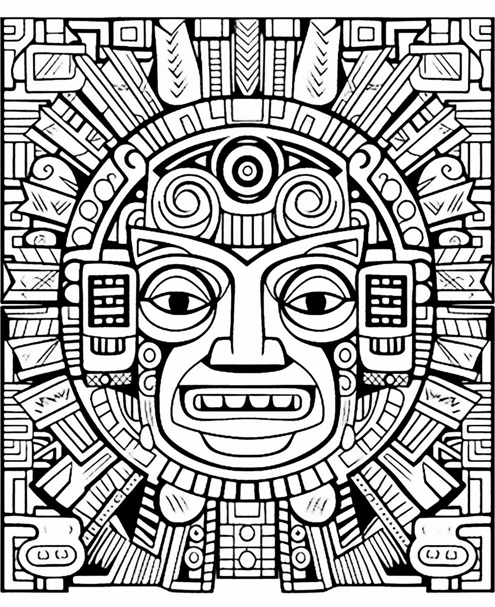 Aztec Coloring Book 1 - Etsy