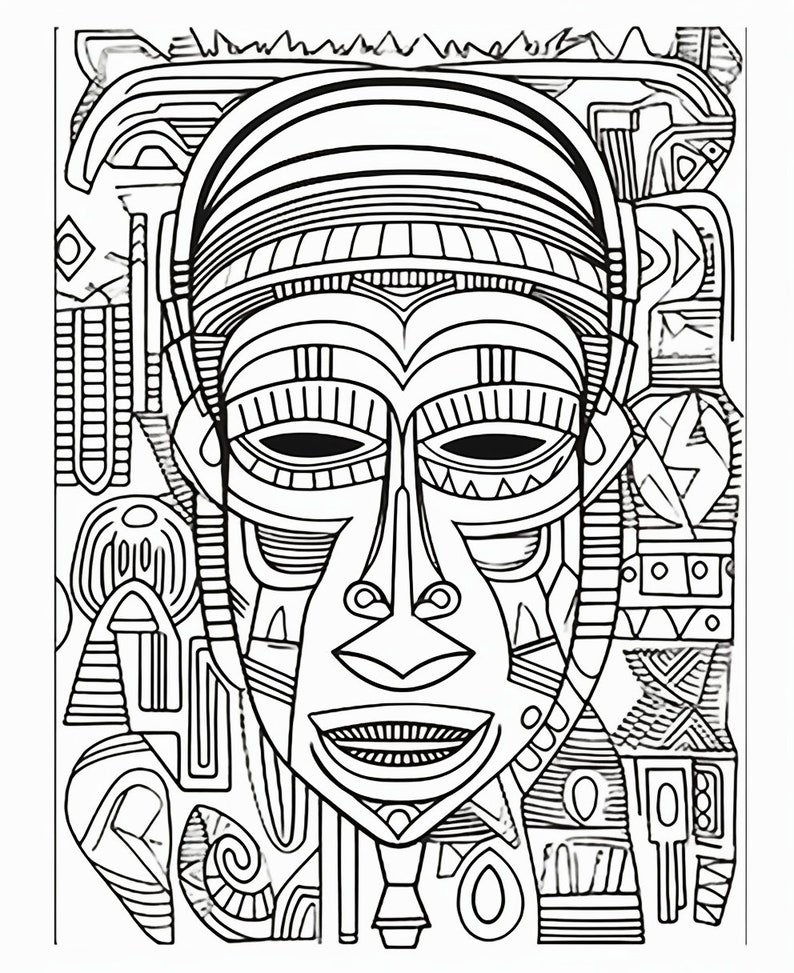 Celebrate Africa: African Art Coloring Book 35 Pages - Etsy