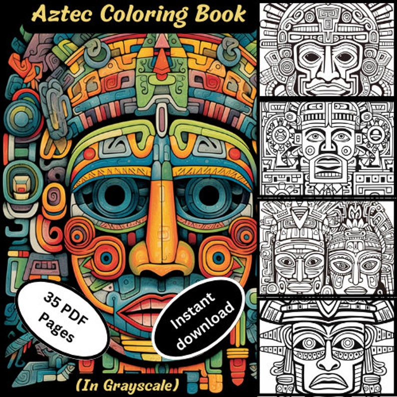 Aztec Coloring Book 1 - Etsy