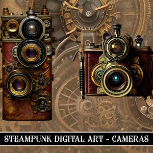 Steampunk Cameras - Digital Paper - High Quality & Unique PNG Images - Etsy