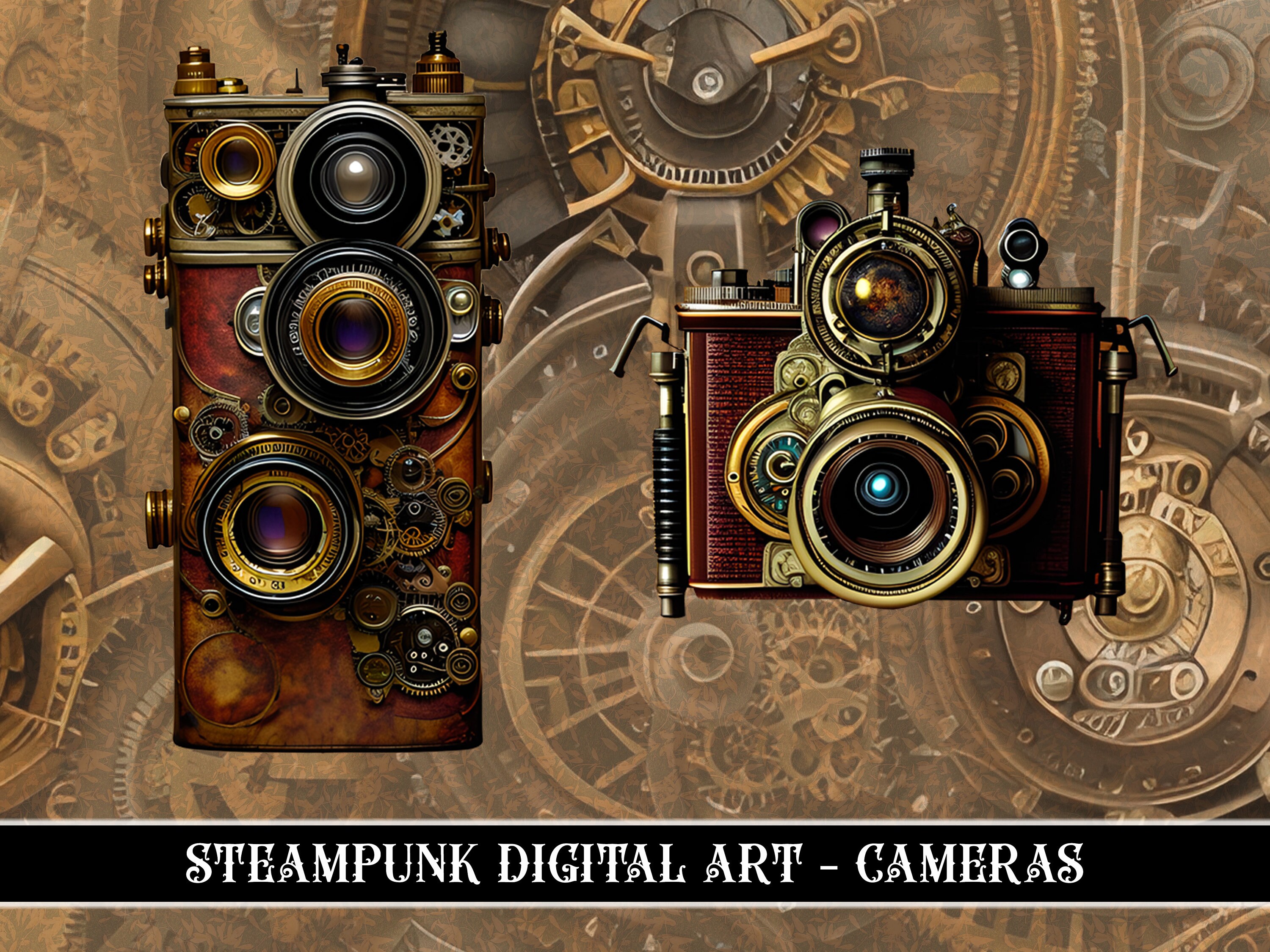 Steampunk Cameras - Digital Paper - High Quality & Unique PNG Images - Etsy