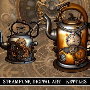 Steampunk Kettle Clipart: Victorian PNG Images (digital Download) - Etsy