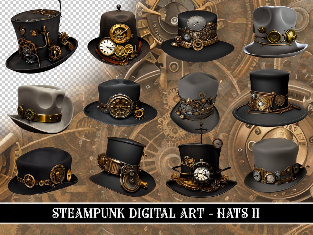 Steampunk Hats Clipart - High Quality & Unique Clipart Images - Etsy