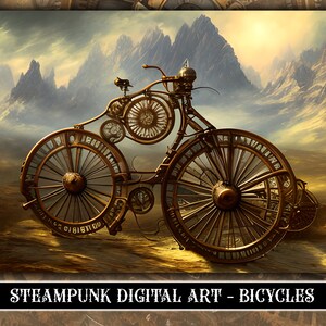 Steampunk Bicycles - Digital Paper - High Quality & Unique PNG Images ...