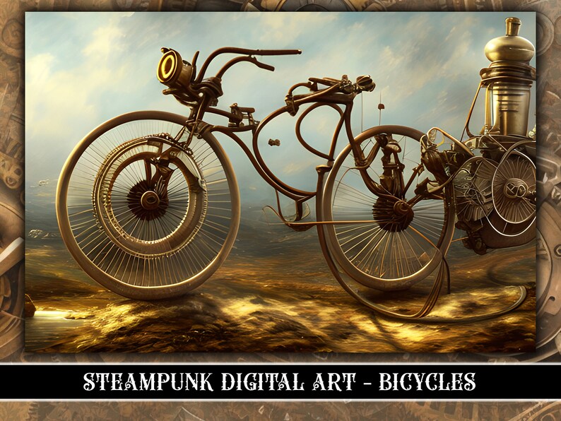 Steampunk Bicycles - Digital Paper - High Quality & Unique PNG Images ...