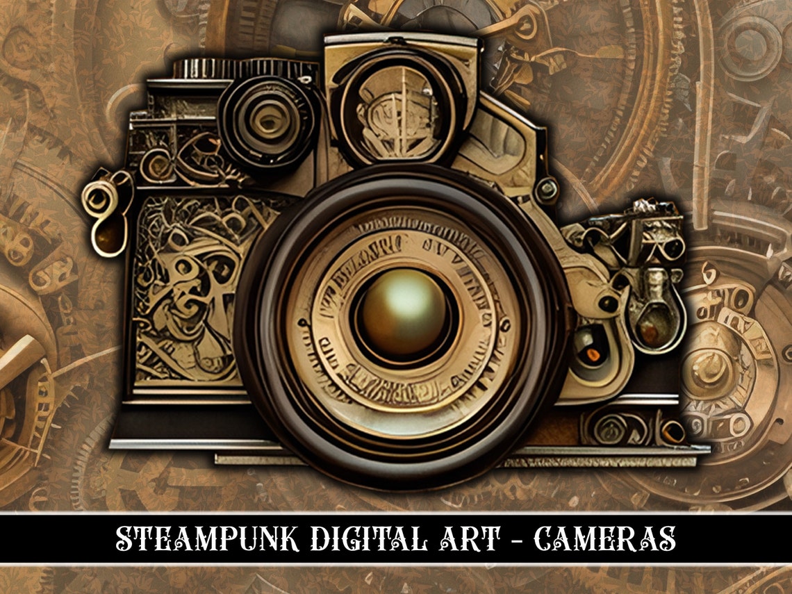 Steampunk Cameras Digital Paper High Quality & Unique PNG Images - Etsy