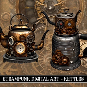 Steampunk Kettle Clipart: Victorian PNG Images (digital Download) - Etsy