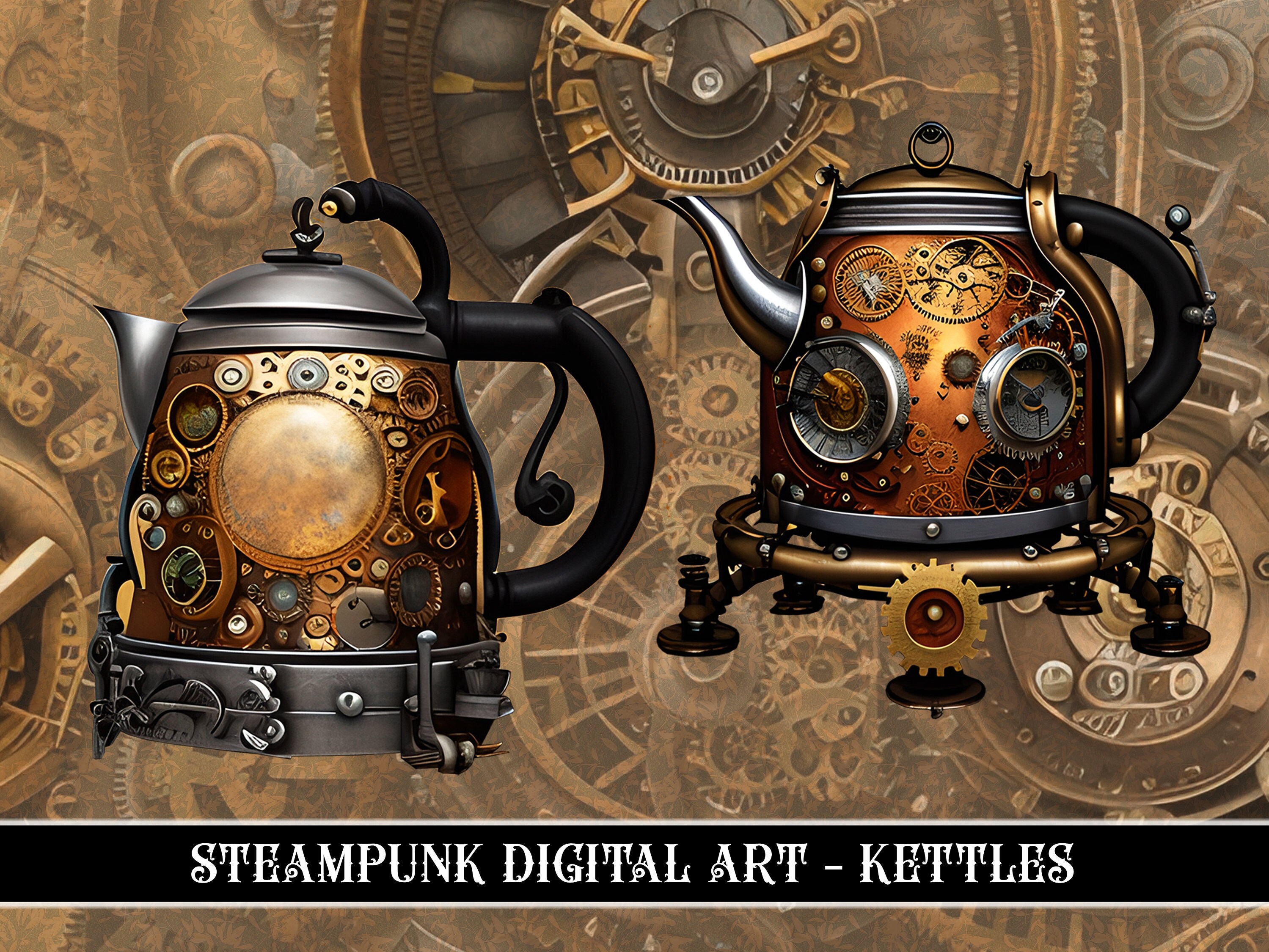 Steampunk Kettle Clipart: Victorian PNG Images (digital Download) - Etsy