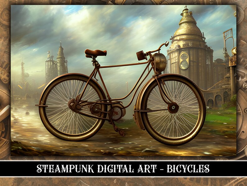 Steampunk Bicycles - Digital Paper - High Quality & Unique PNG Images ...