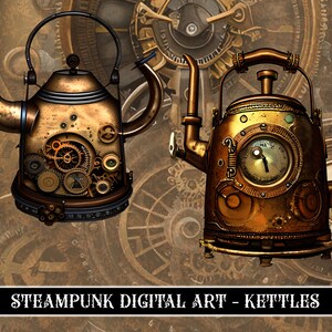 Steampunk Kettle Clipart: Victorian PNG Images (digital Download) - Etsy