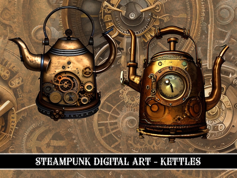 Steampunk Kettle Clipart: Victorian PNG Images (digital Download) - Etsy