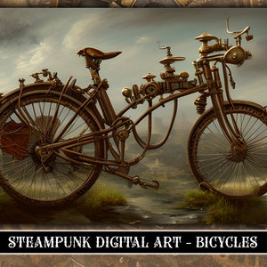 Steampunk Bicycles - Digital Paper - High Quality & Unique PNG Images ...