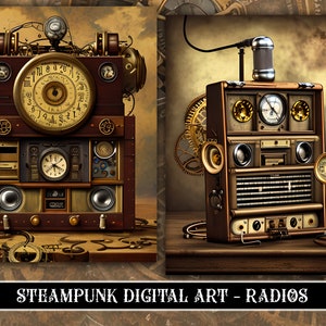 Steampunk Radio Clipart: Victorian Style PNG Images (digital Download ...
