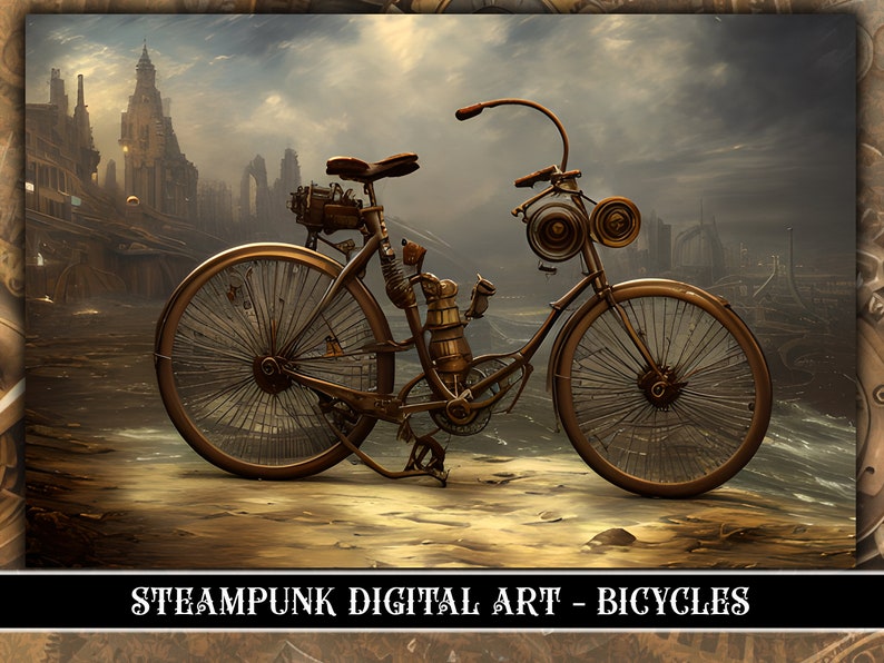 Steampunk Bicycles - Digital Paper - High Quality & Unique PNG Images ...