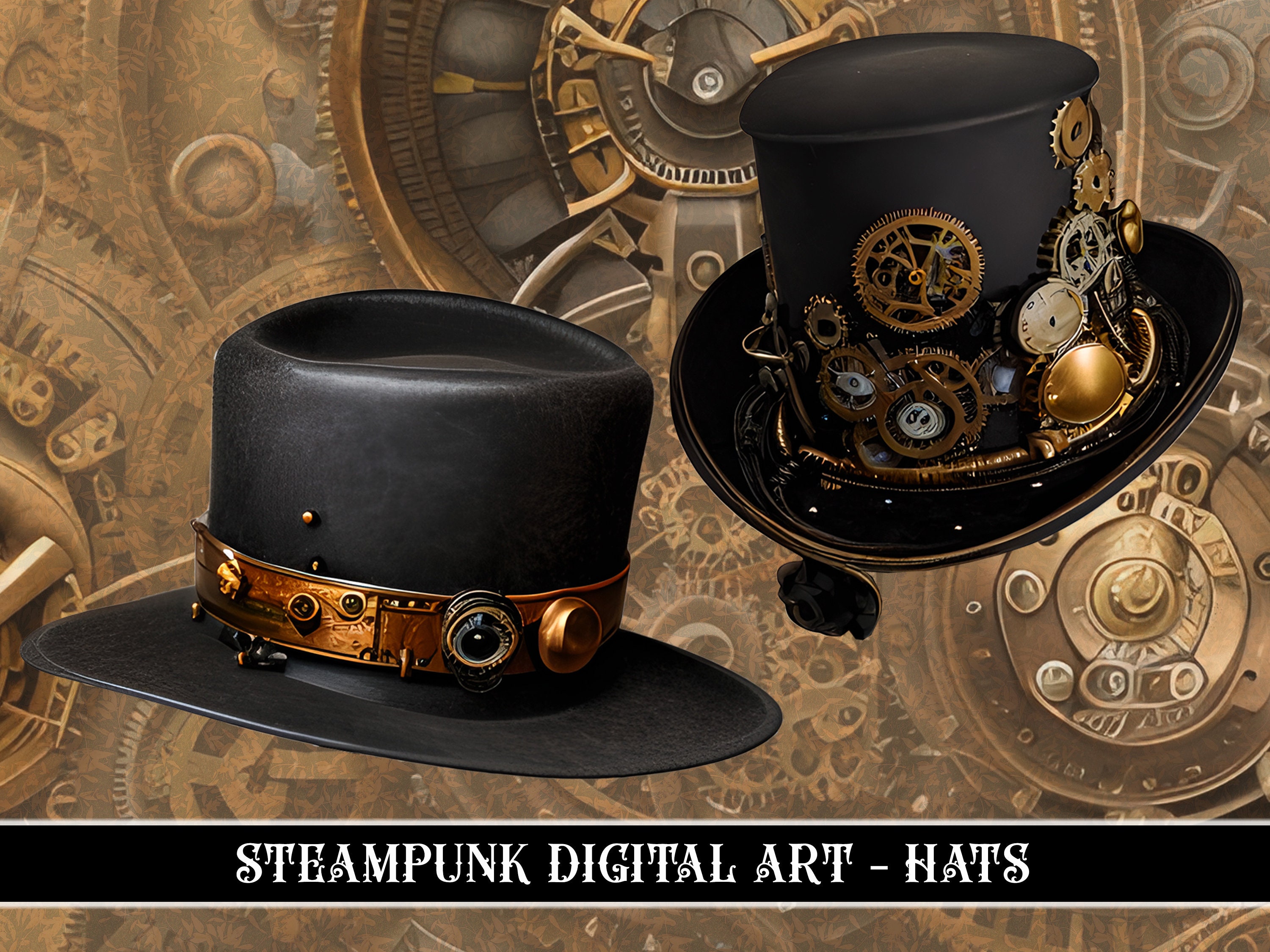 Steampunk Hats Clipart High Quality & Unique PNG Images - Etsy