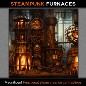 Steampunk Furnaces - Digital Paper - High Quality & Unique PNG Images ...