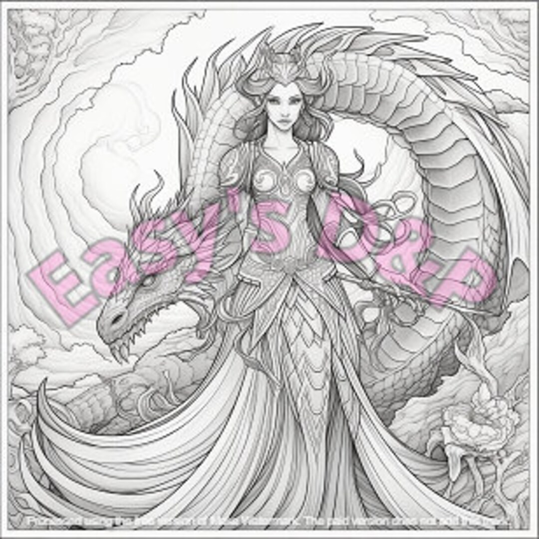Dragon Elf Dragon Digital File Coloring Book Adults - Etsy
